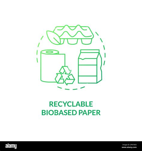Recyclable Biobased Paper Green Gradient Concept Icon Stock Vector