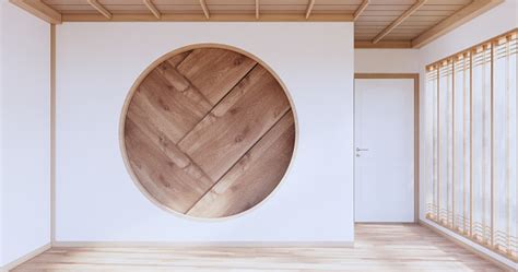원형 선반 벽 디자인 흰색 빈 방 일본어 Deisgn 다다미 매트 바닥 3d 렌더링 0명에 대한 스톡 사진 및 기타 이미지