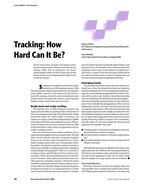 Tracking How Hard Can It Be IEEE Journals Magazine IEEE Xplore