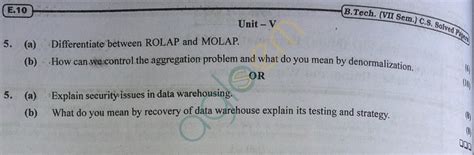 RTU Question Papers Semester CS E AglaSem Institutes