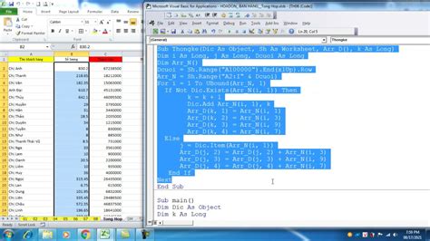 Excel Vba Hướng Dẫn Dictionary Tổng Hợp Dữ Liệu Từ Nhiều Sheet Youtube
