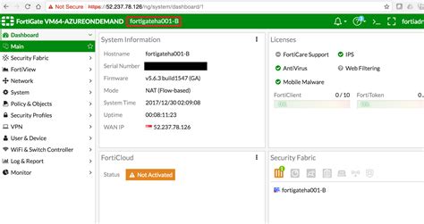 use case high availability for fortigate on azure fortigate