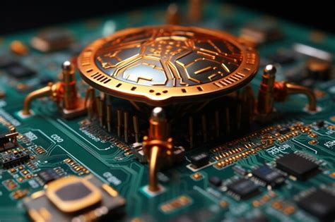 Premium Ai Image Insectoid Metal Components Adorn An Extensive Pcb For Advanced Electronic