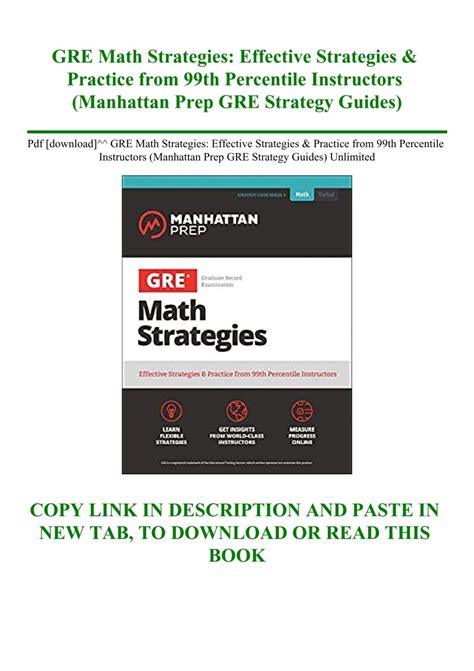 Pdf [download] Gre Math Strategies Effective Strategies And Practice From 99th Percentile
