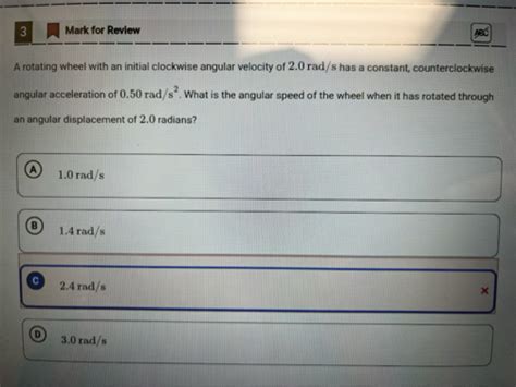 3mark for reviewa rotating wheel with an initial