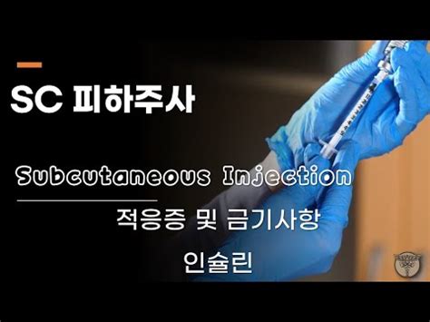 K MED SC 피하주사 적응증 및 금기사항 인슐린 주사 YouTube