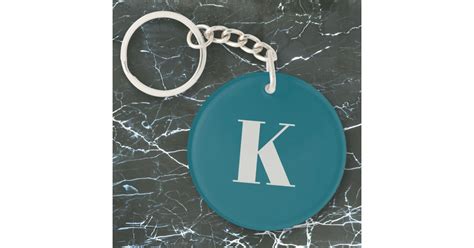 Initial Letter Teal Monogram Modern Stylish Cool Keychain Zazzle Initial Letter Teal Monogram Modern Stylish Cool Keychain Zazzle