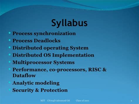 advanced operating system introduction