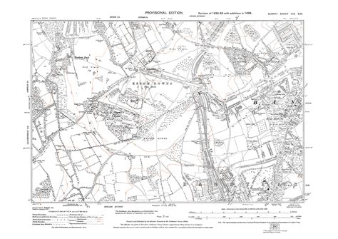 Epsom Downs Racecourse Burgh Heath Old Map Surrey 1938 19sw Old Map Downloads