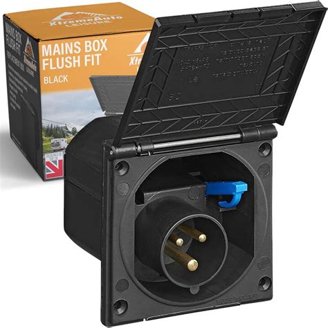 Xtremeauto 240v Mains Flush Fit Socket Box Caravan 16 Amp Socket Mains 16amp Campervan Inlet