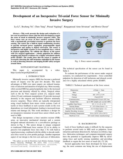 Pdf Development Of An Inexpensive Tri Axial Force Sensor For
