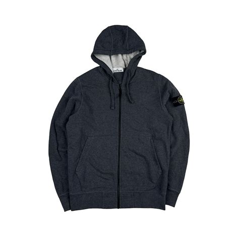 Stone Island 2020 Grey Zipped Cotton Hoodie Medium Mats Island