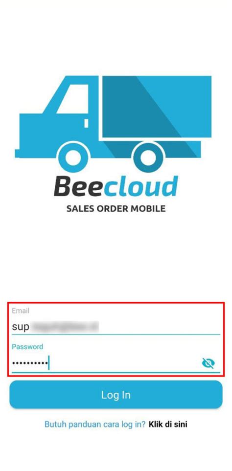 konfigurasi awal login aplikasi beecloud sales order mobile som