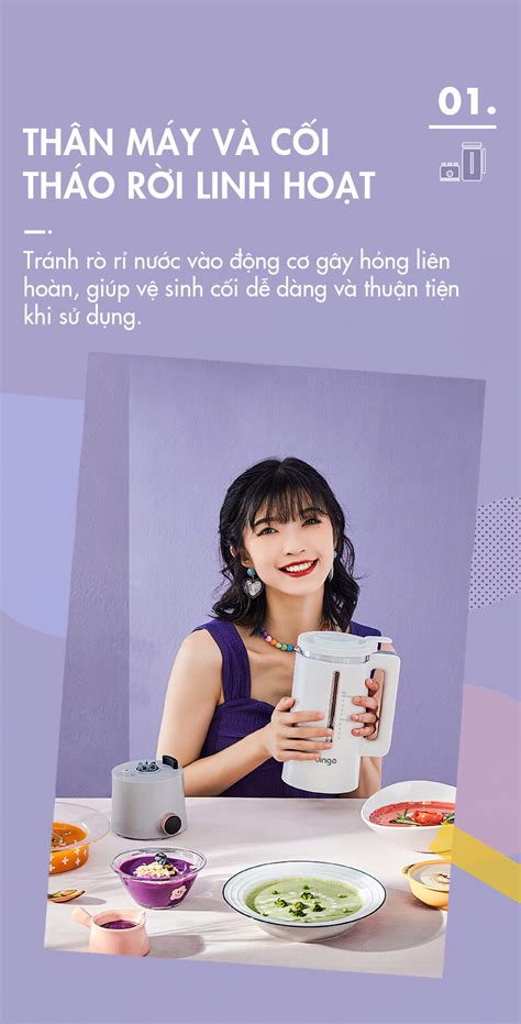 Máy Xay Nấu Đa Năng Mini Dingo Dcb500 Thiết Kế Thời Thượng Nhỏ Gọn
