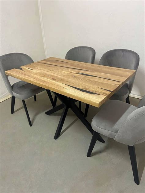 Стіл з масиву Дуба та епоксидною смолою Id 1974025670 цена 14450 ₴ купить на Prom Ua