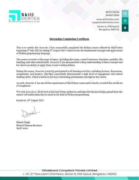 Python Skillvertex Svtestimonial Sumesha S
