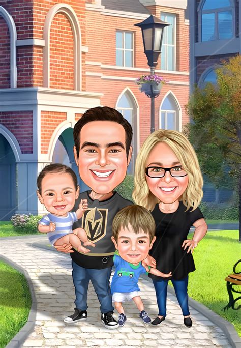 Карикатура за четиричленно семейство • Artlab Bg