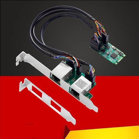 Network Card M 2 B M Key To Dual Port Rj45 Gigabit Ethernet Adapter Lan Card 10 100 1000mbps