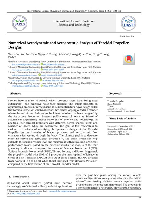 Pdf Numerical Aerodynamic And Aeroacoustic Analysis Of Toroidal