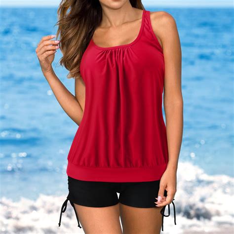 Snowsong Swim Suits Bathing Suit Tankini Piece Bathing Suits Tops With Boyshorts Loose Fit