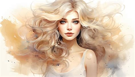 Premium Photo Beautiful Blond Woman With Extremely Long Hair