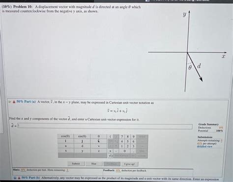 Solved 10 Problem 10 A Displacement Vector With