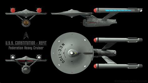 Constitution Class Starship 4 Views Refit 1 By Ravendeviant On