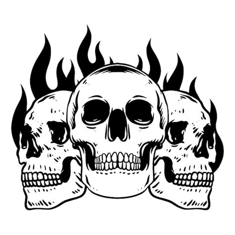 Premium Vector Fire Skull Vector Art