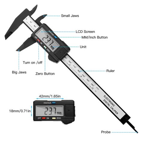 0 150mm Portable Plastic Electronic Digital Display Caliper 6 Inch