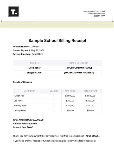 Free Tuition Fees Receipt Template To Edit Online