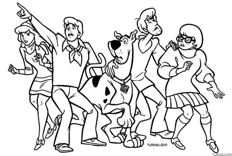 Scooby Doo Team Coloring Page Turkau