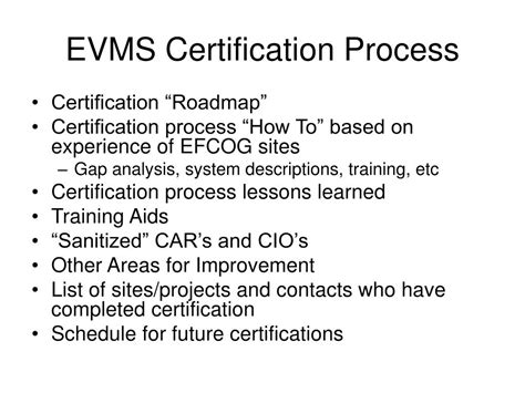 Ppt Efcog Clearing House For Evms Objectives Powerpoint Presentation
