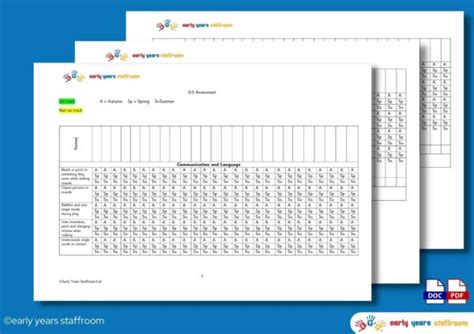 Reception Maths Assessment Spreadsheet Age 4 To 5 Early Years Staffroom