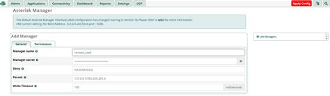 AMI Asterisk Manager Interface Configuration HOTKEY404