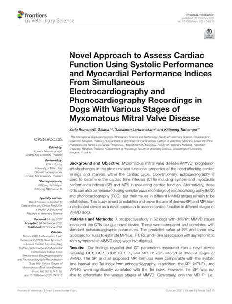 Pdf Novel Approach To Assess Cardiac Function Using Systolic Performance And Myocardial