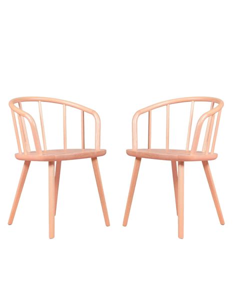 Pack De 2 Sillas Rústicas Con Reposabrazos Para El Comedor Organic