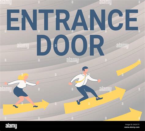 Hand Writing Sign Entrance Door Business Showcase Way In Doorway Gate