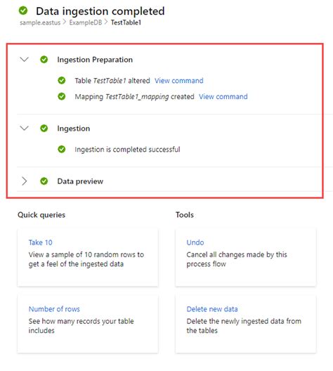 Ingest Json Data From A Local File To An Existing Table In Azure Data