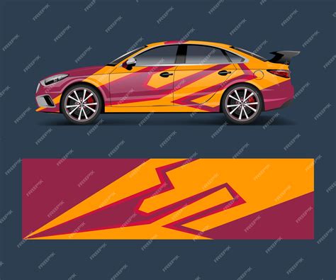 Premium Vector Car Decal Wrap Design Vector With Wave Element Graphic