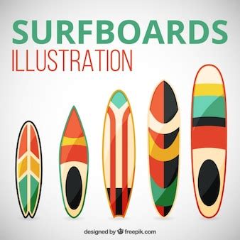Ilustraciones De Tablas De Surf Coloridas Vector Gratis