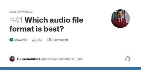 Which Audio File Format Is Best · Openai Whisper · Discussion 41 · Github