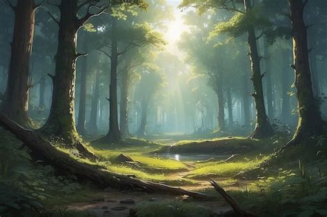 Premium Photo Sunset In Forest