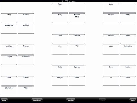 Excel Seating Chart Template