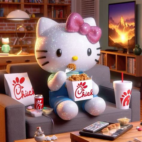 Hello Kitty Eating Chick Fil A Hello Kitty Pictures Hello Kitty Art