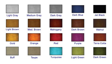 Set Of Twenty Colored Concrete Sealers Stone Technologies Corp