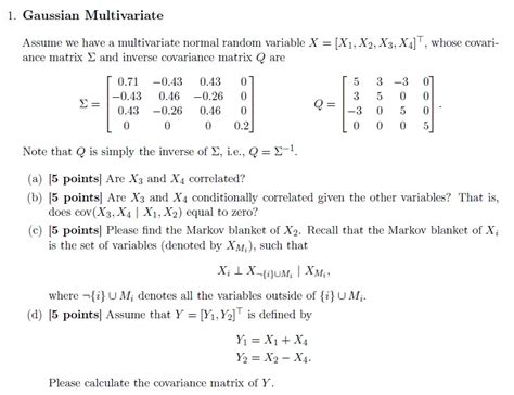 Solved Gaussian Multivariate Assume We Have A Multivariate