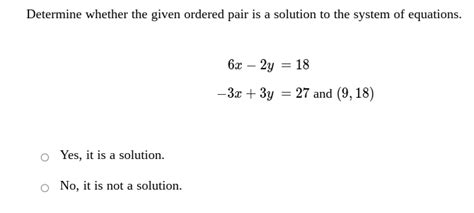 Solved Determine Whether The Given Ordered Pair Is A Chegg Com