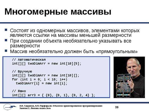 Многомерные массивы в Java Двумерный массив одномерный массив