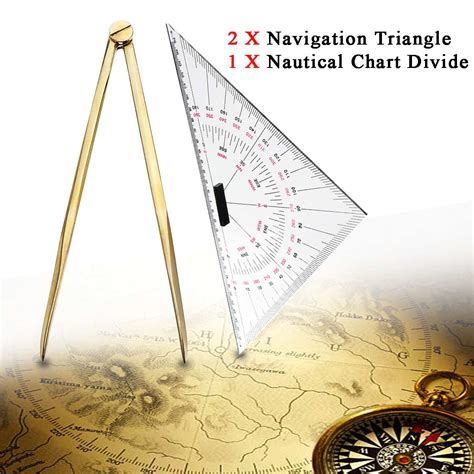 2pcs 300m Navigation Triangular Protractor 168mm Vicedeal