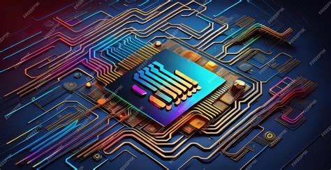Premium Ai Image Abstract Technology Circuit Design Of A Computer Board And Processor Created